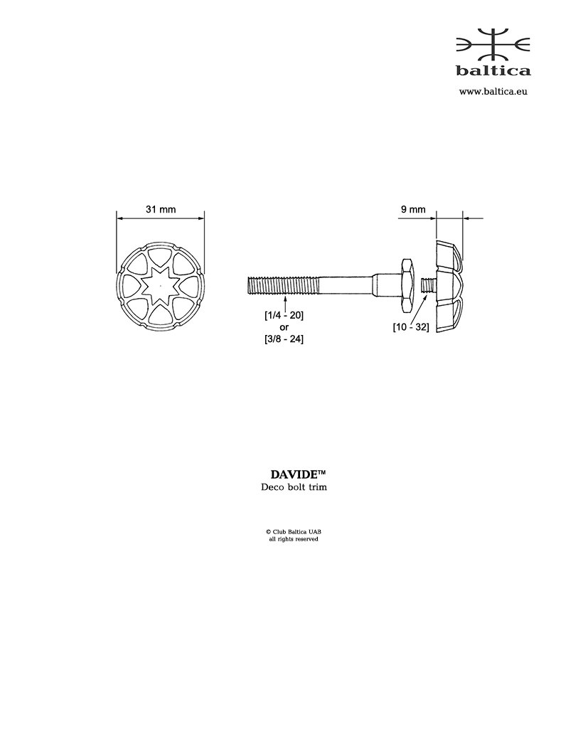 Custom Door Hardware Davide deco bolt cover